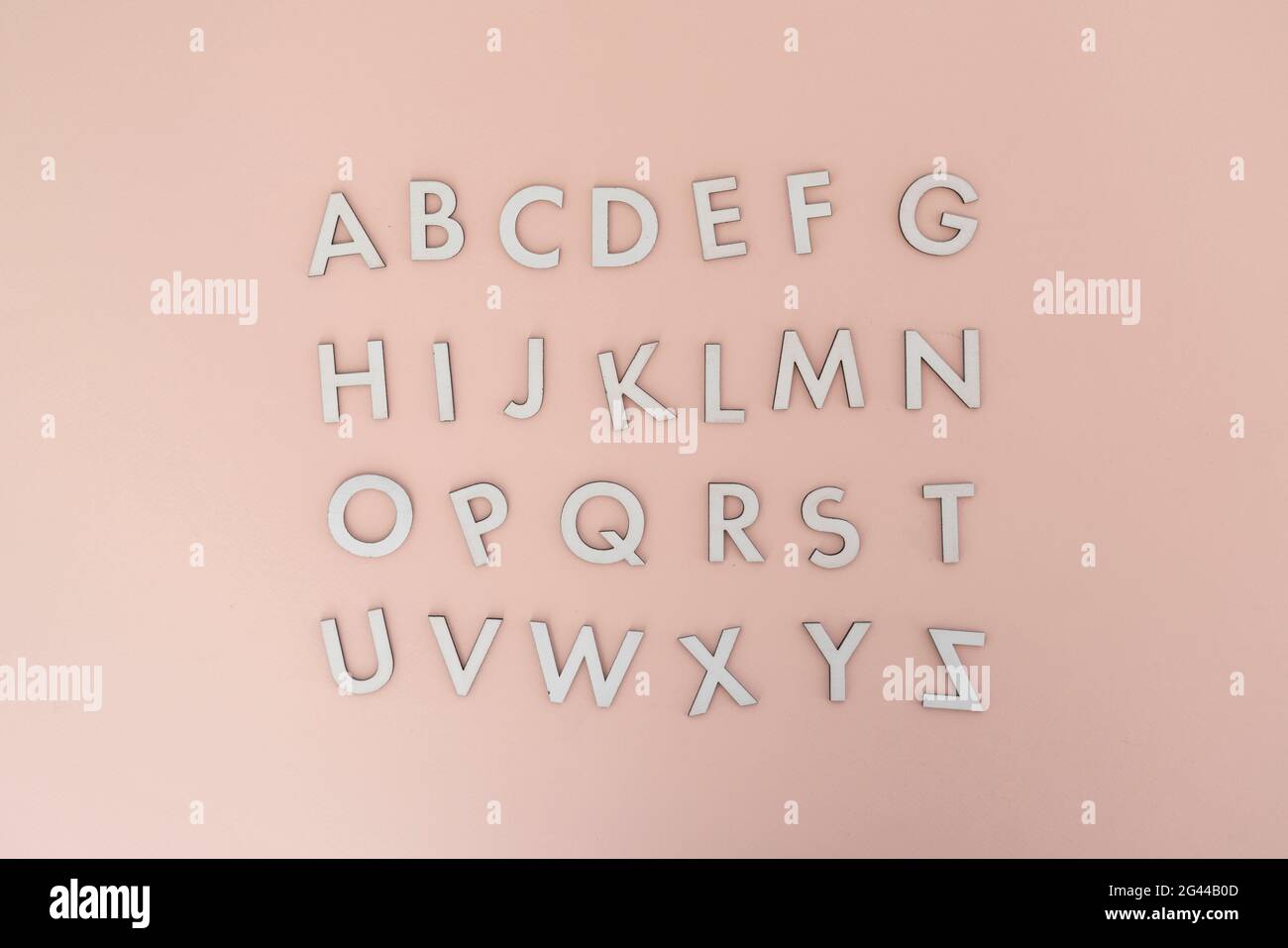 simple cut out letters of english alphabet flat lay Stock Photo - Alamy