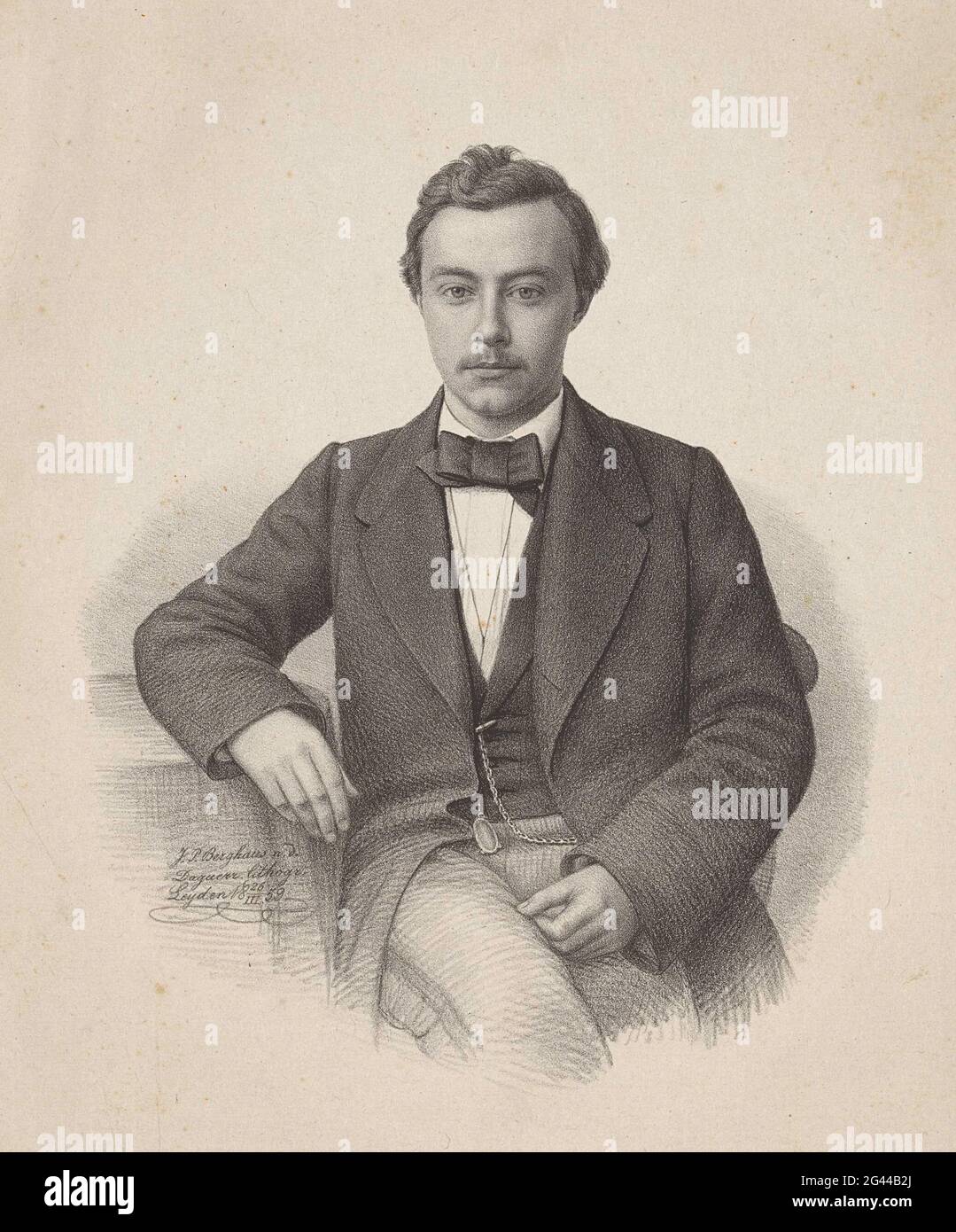 Portrait of an unknown man, possible c.r. Merkus. The portrait is ...