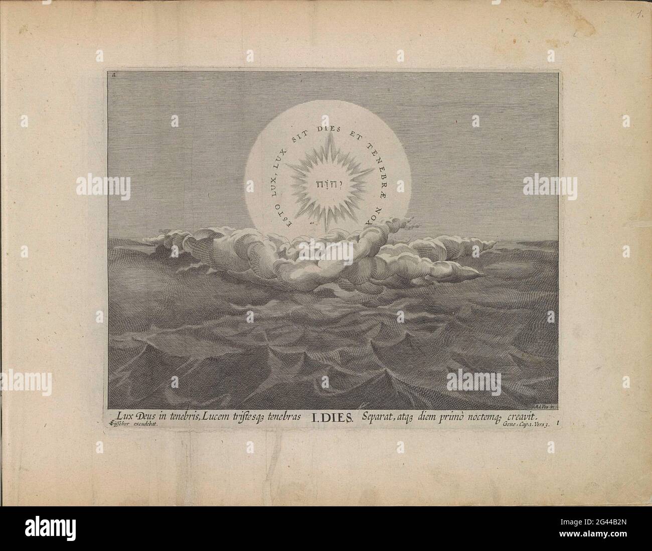 First creation day: separation of light and darkness; Creation of the ...