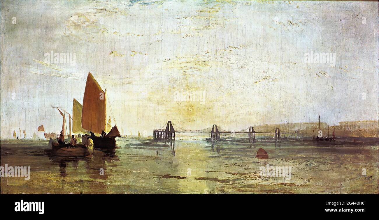 Joseph Mallord William Turner - Chain Pier Brighton 1828 Stock Photo ...