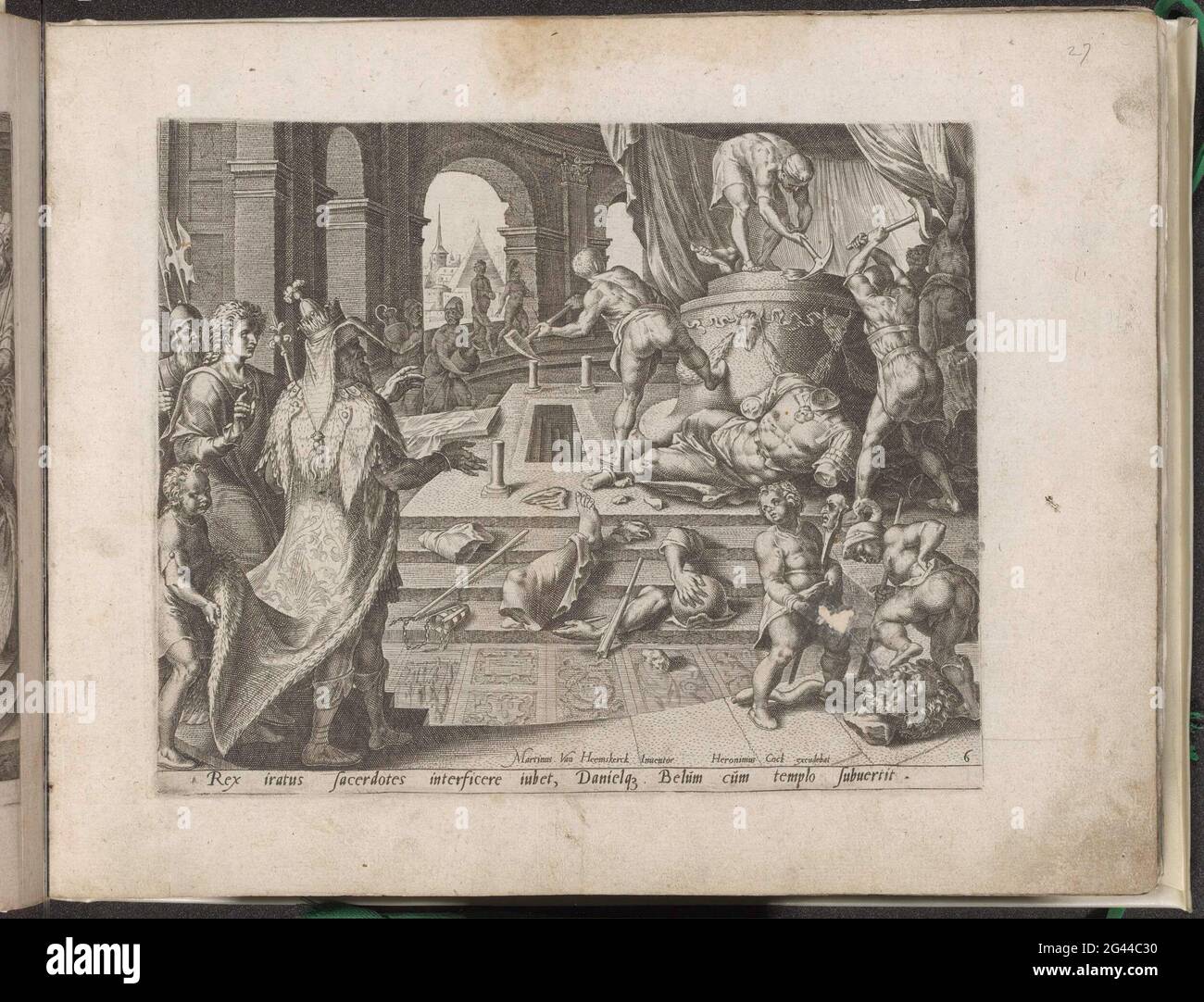 King Cyrus shows the image of bell to pieces; History of Daniel, bell ...
