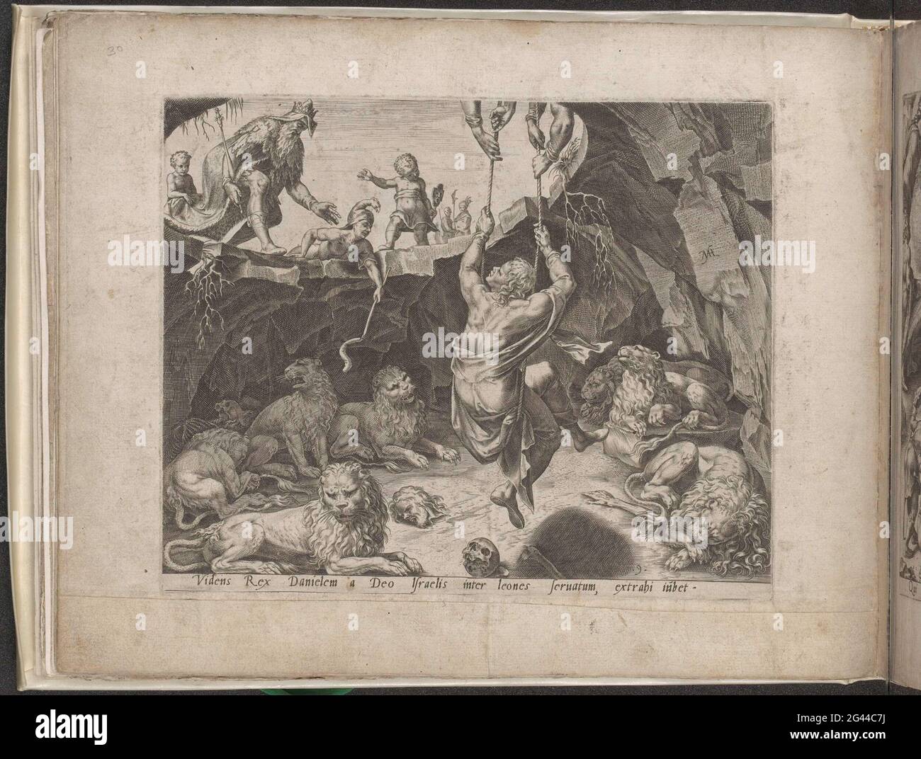 Daniel is liberated from the lion's pit; History of Daniel, bell and ...