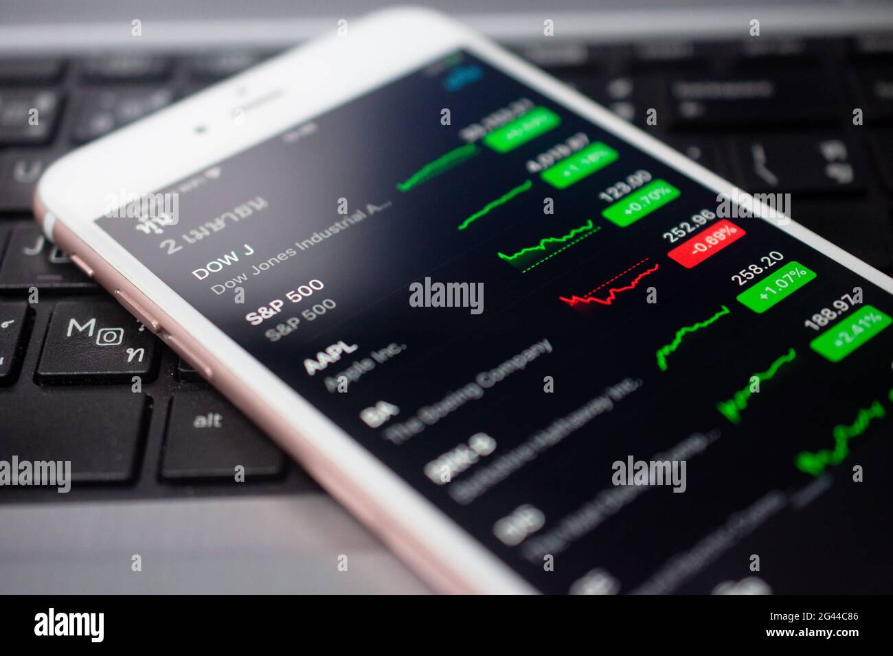 Graph trade forex business investment on screen mobile phone soft focus ...