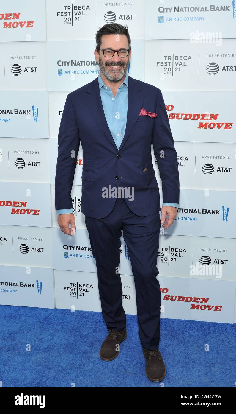 New York, USA. 18th June, 2021. Jon Hamm attends the world premiere of ...