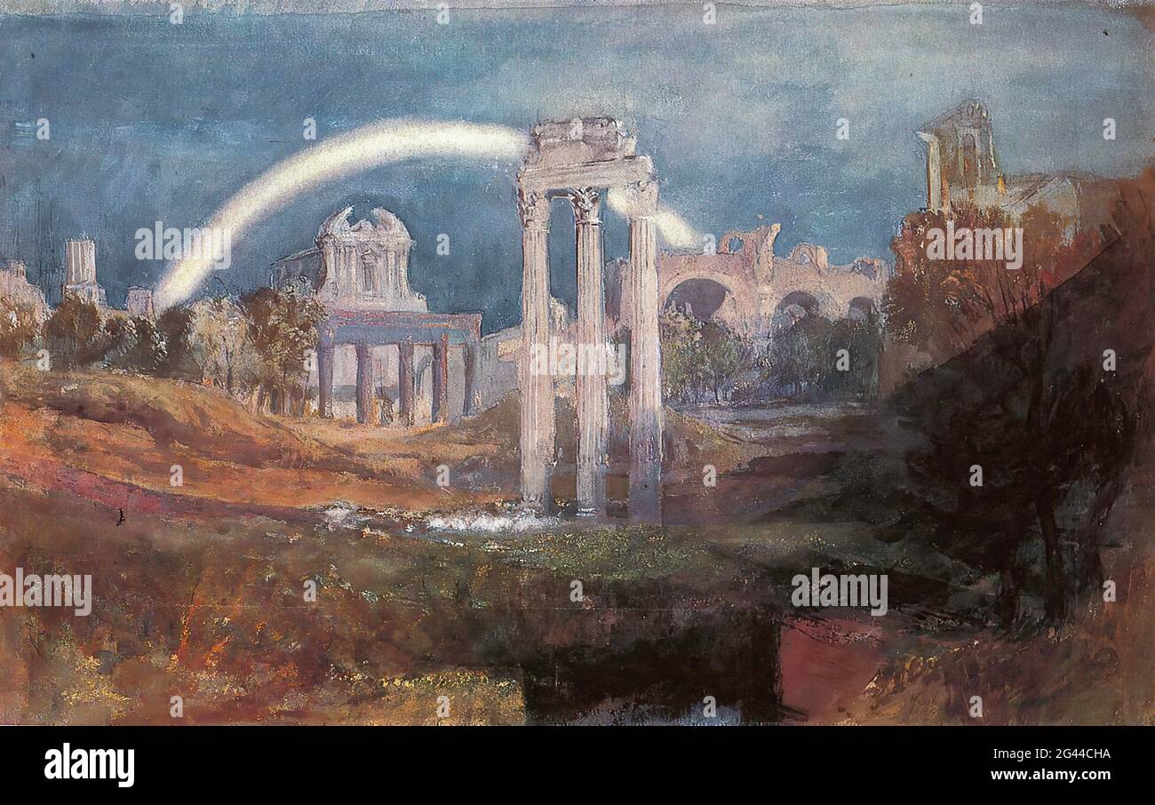 Joseph Mallord William Turner - Rome Forum with Rainbow 1819 Stock ...