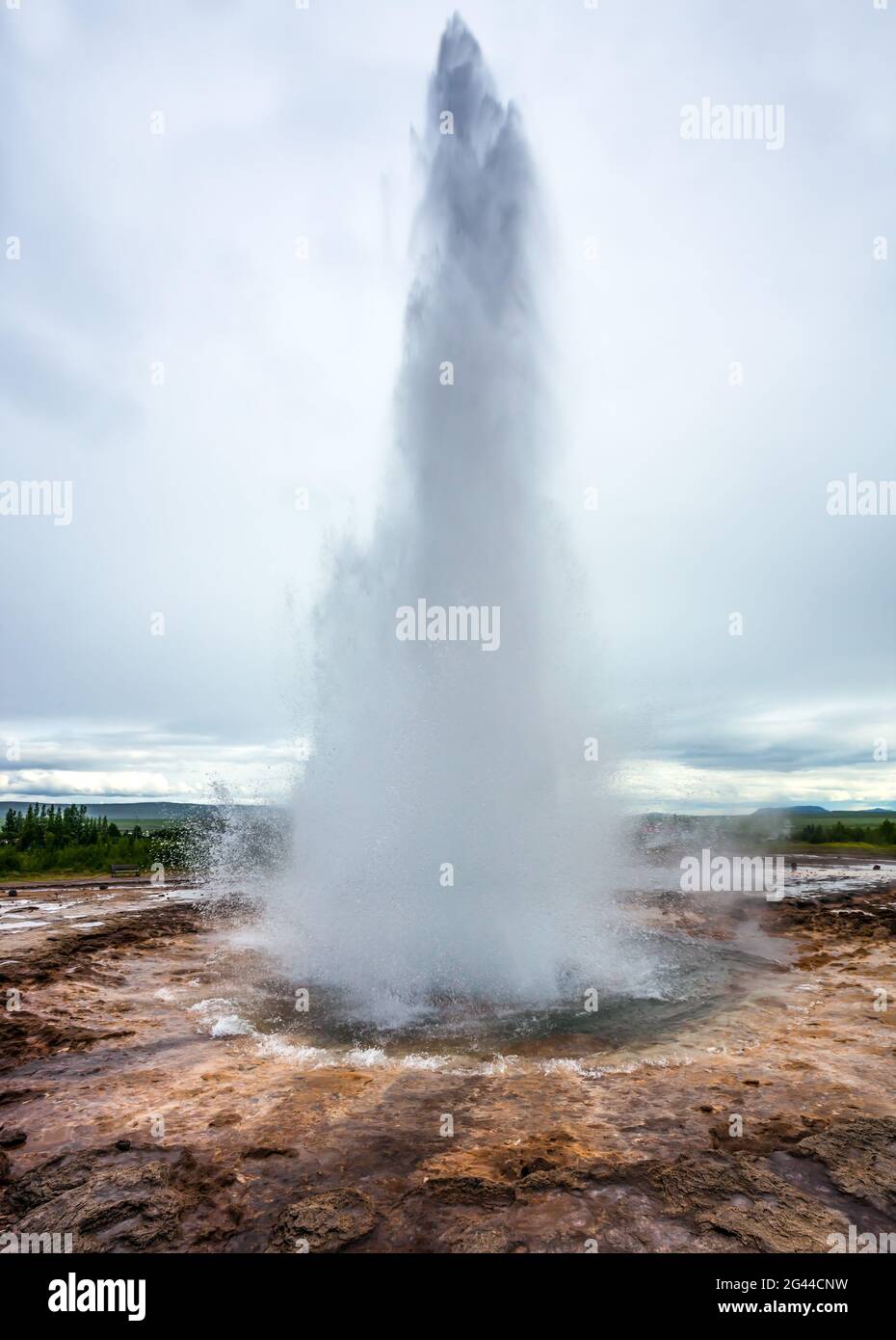 The gushing hot spring Stock Photo - Alamy