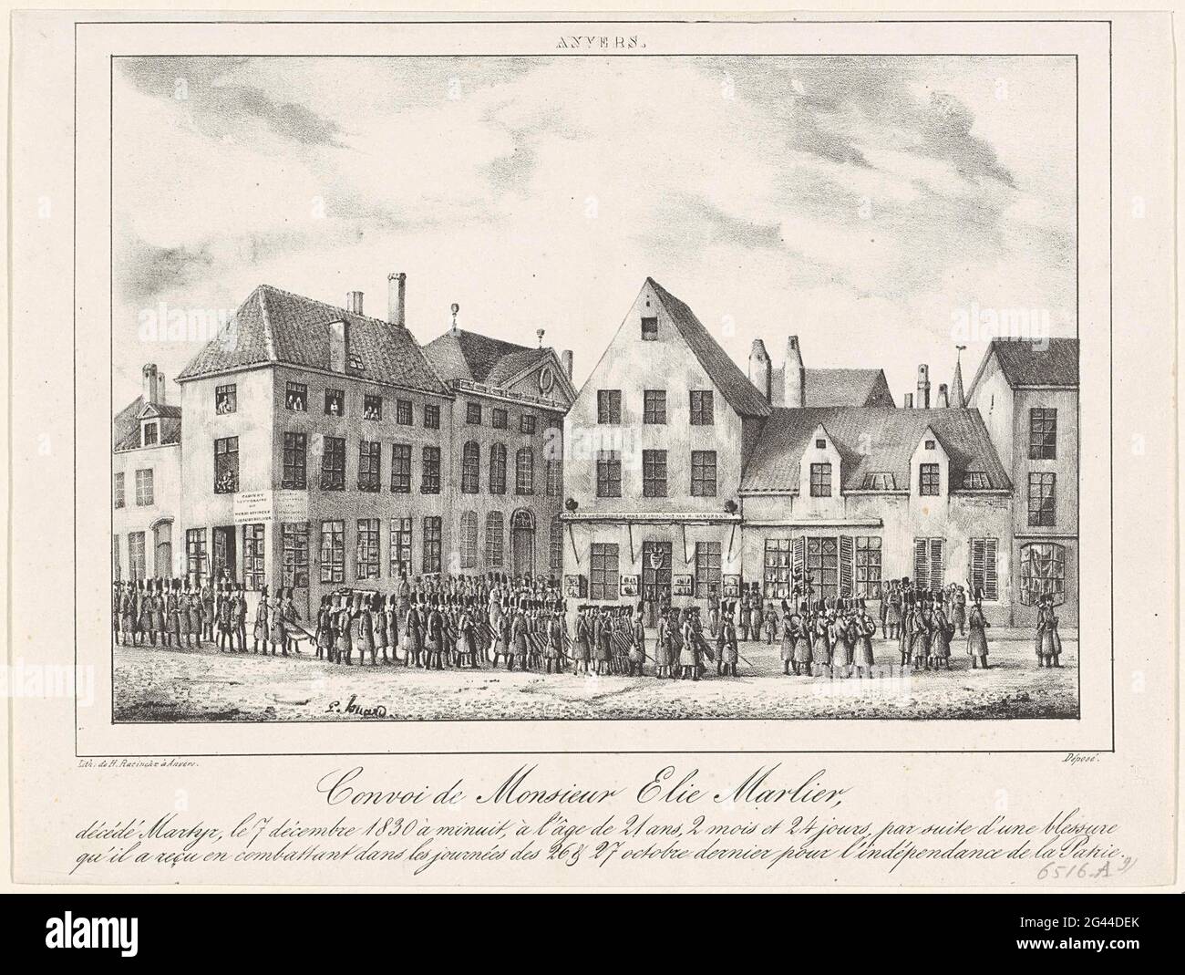 Funeral of Elie Marlier, 1830; Anvers. / Convoi de Monsieur Elie ...