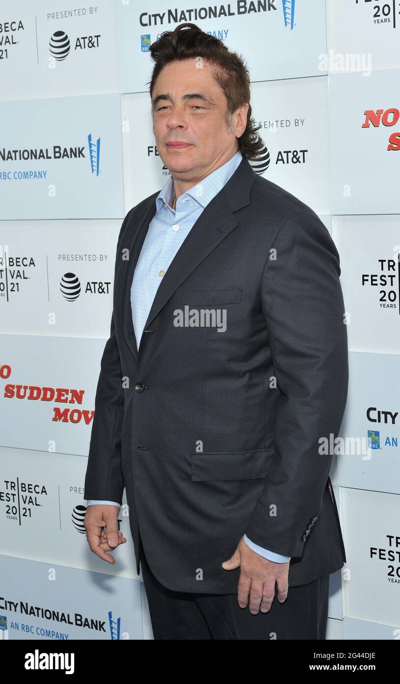New York, USA. 18th June, 2021. Benicio del Toro attends the world ...