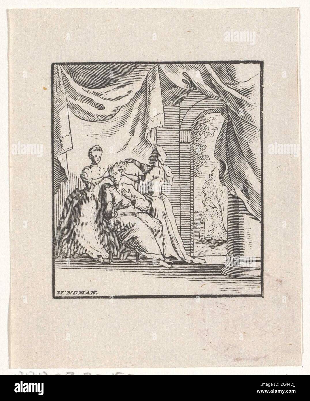 Presentation of a story from the Aesopus fables. Two women are sitting ...