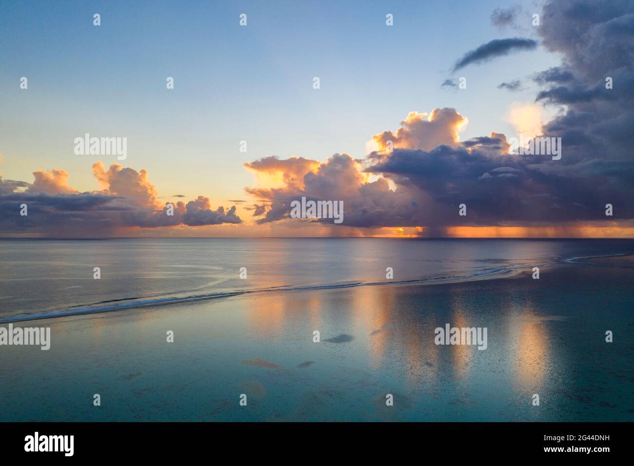 Aerial shot along beach sunset hi-res stock photography and images - Alamy