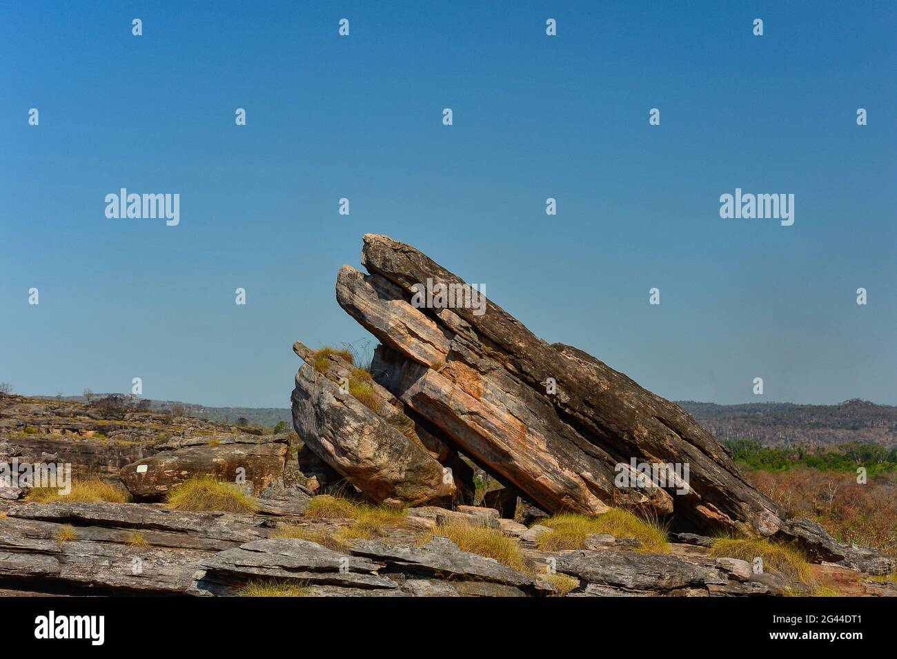 Inclined rock formation, Kakadu National Park, Jabiru, Northern ...