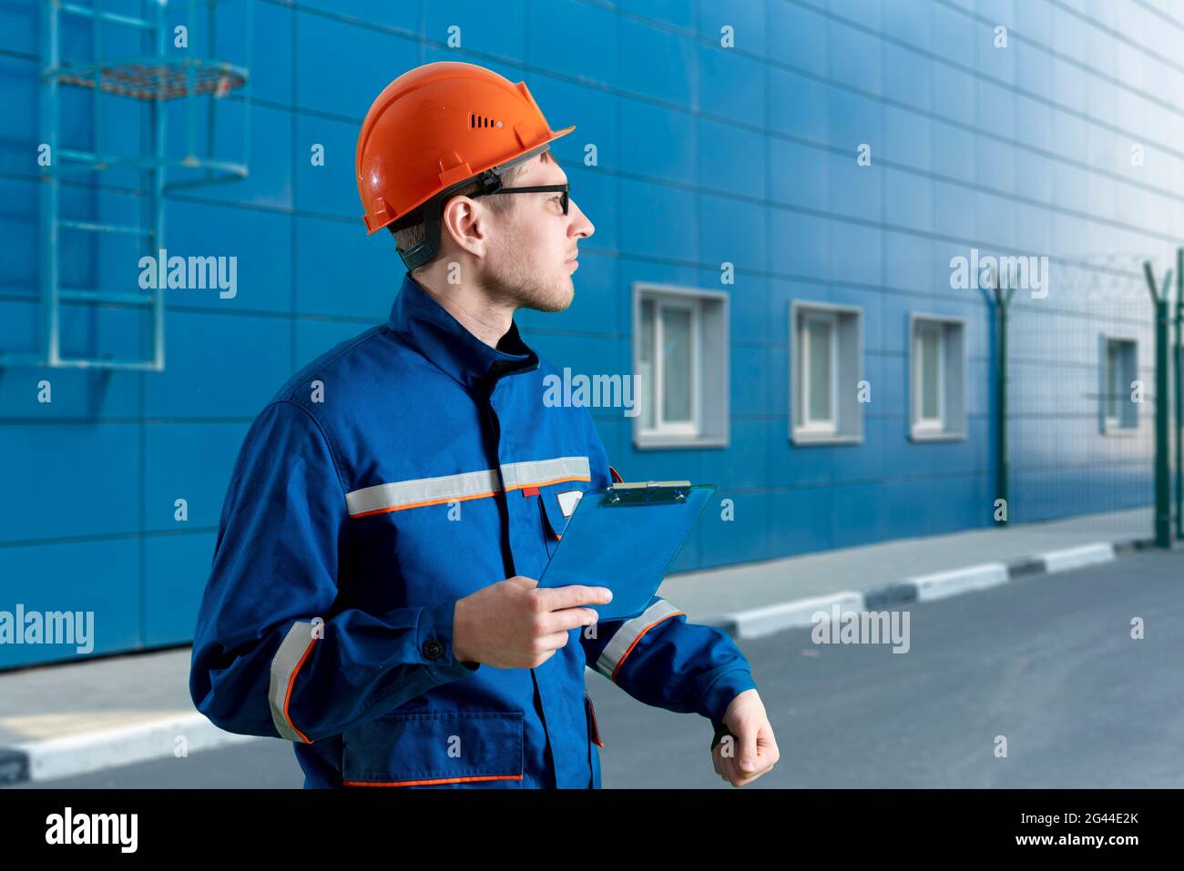 architect male personon the costruction site, industry technology Stock ...