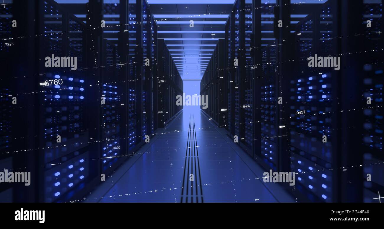 Data Center Computer Racks In Network Security Server Room ...