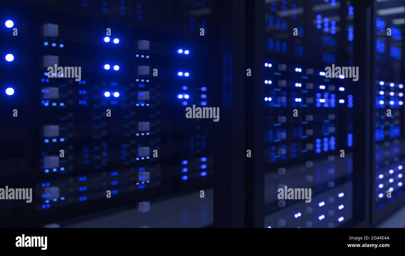 Data Center Computer Racks In Network Security Server Room ...
