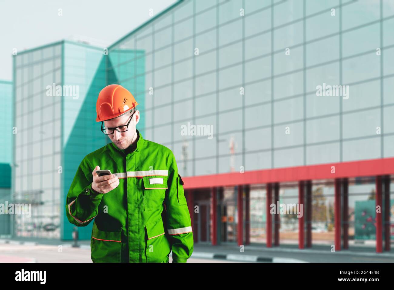 architect male personon the costruction site, industry technology Stock ...