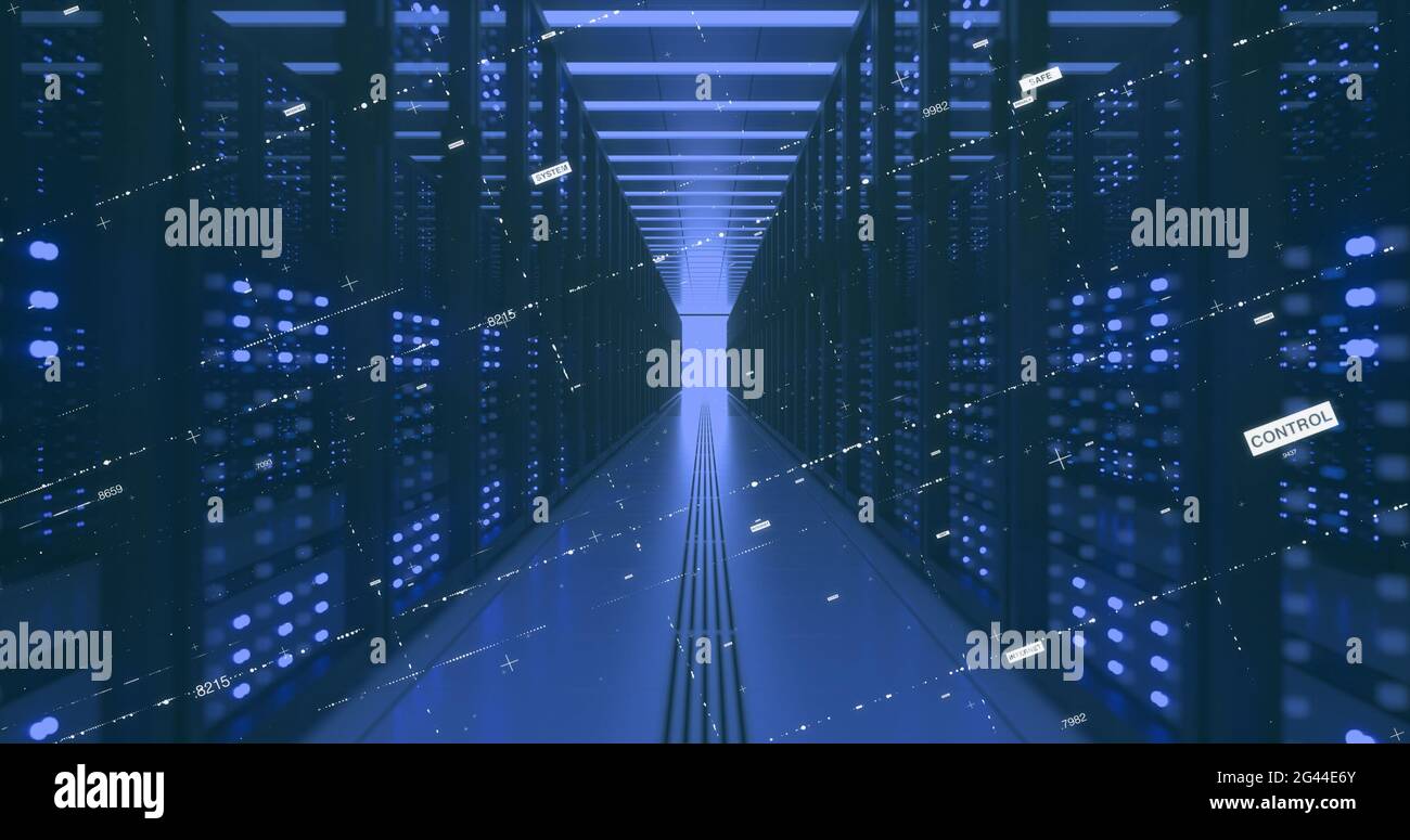 Data Center Computer Racks In Network Security Server Room ...