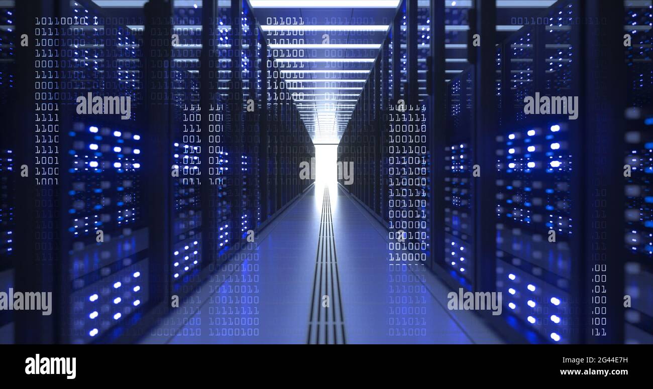 Data Center Computer Racks In Network Security Server Room ...