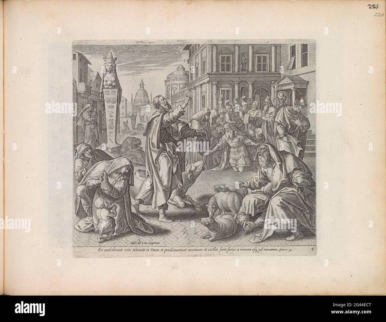 Jonah proclaims the fall of Nineve; History of Jonah; Theatrum Biblicum ...