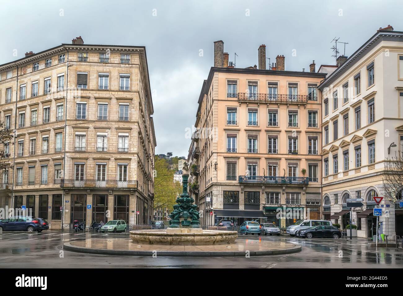 Antoine Vollon square, Lyon, France Stock Photo - Alamy