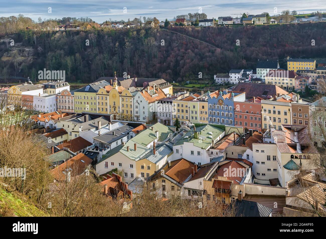 Burghausen castle aerial hi-res stock photography and images - Alamy