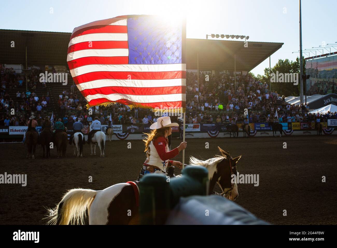 Reno rodeo flag hi-res stock photography and images - Alamy