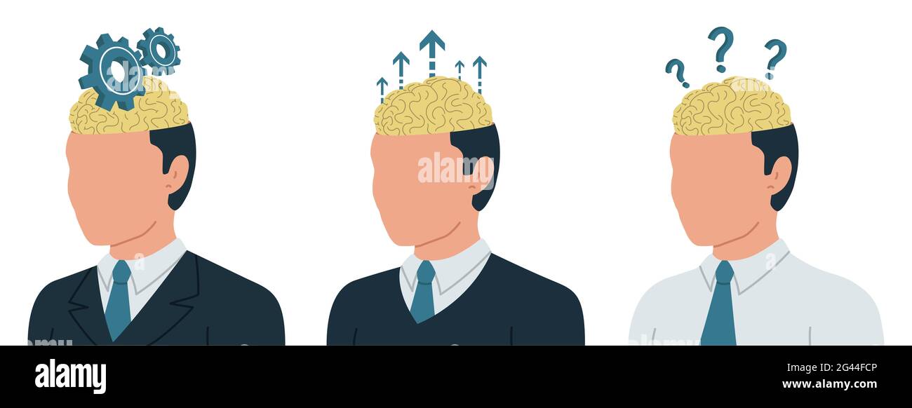 Vector conceptual illustration of brain and business. Business concept ...