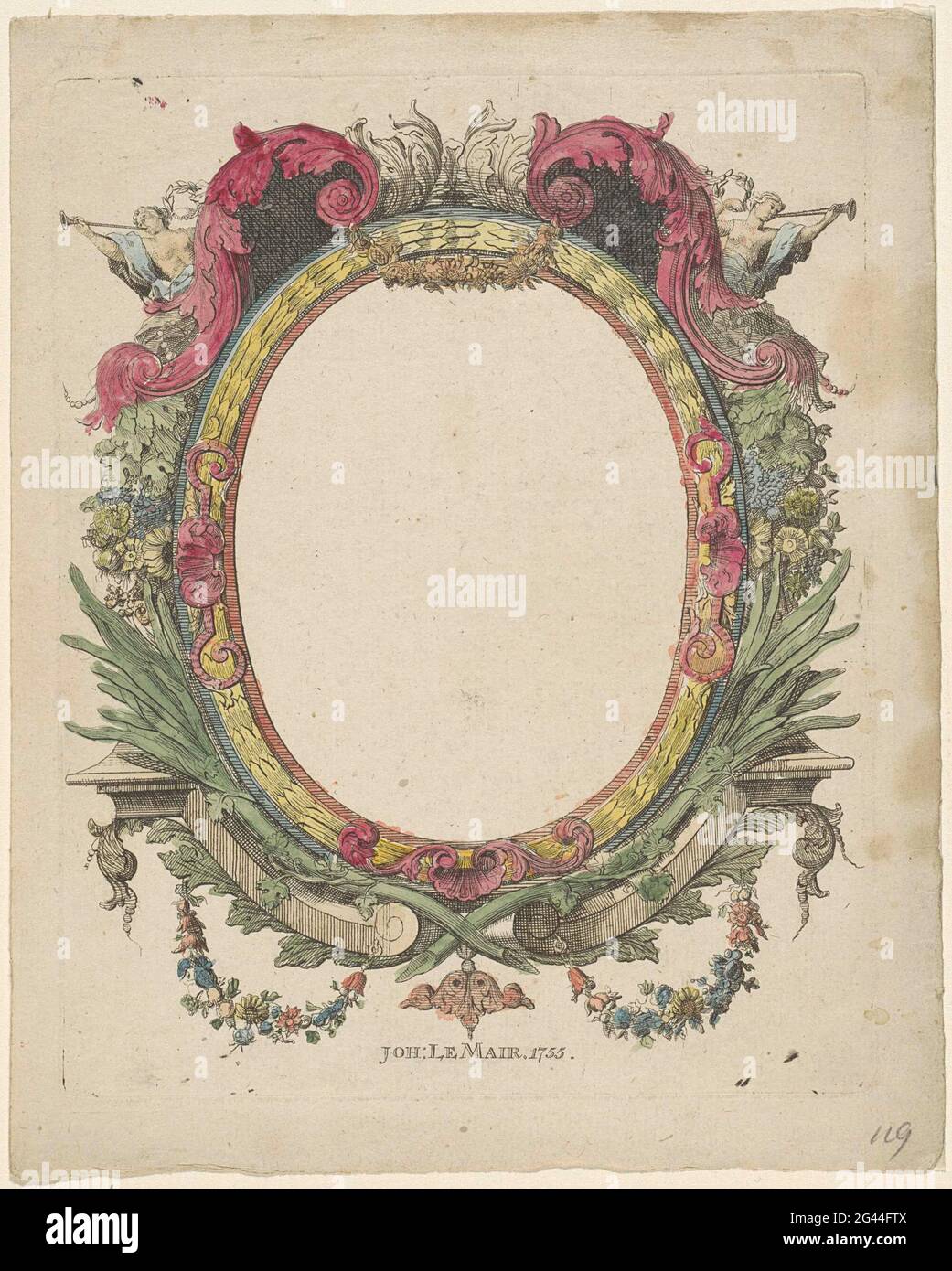 Oval ornamental list. Oval ornamental list with right and at the top ...