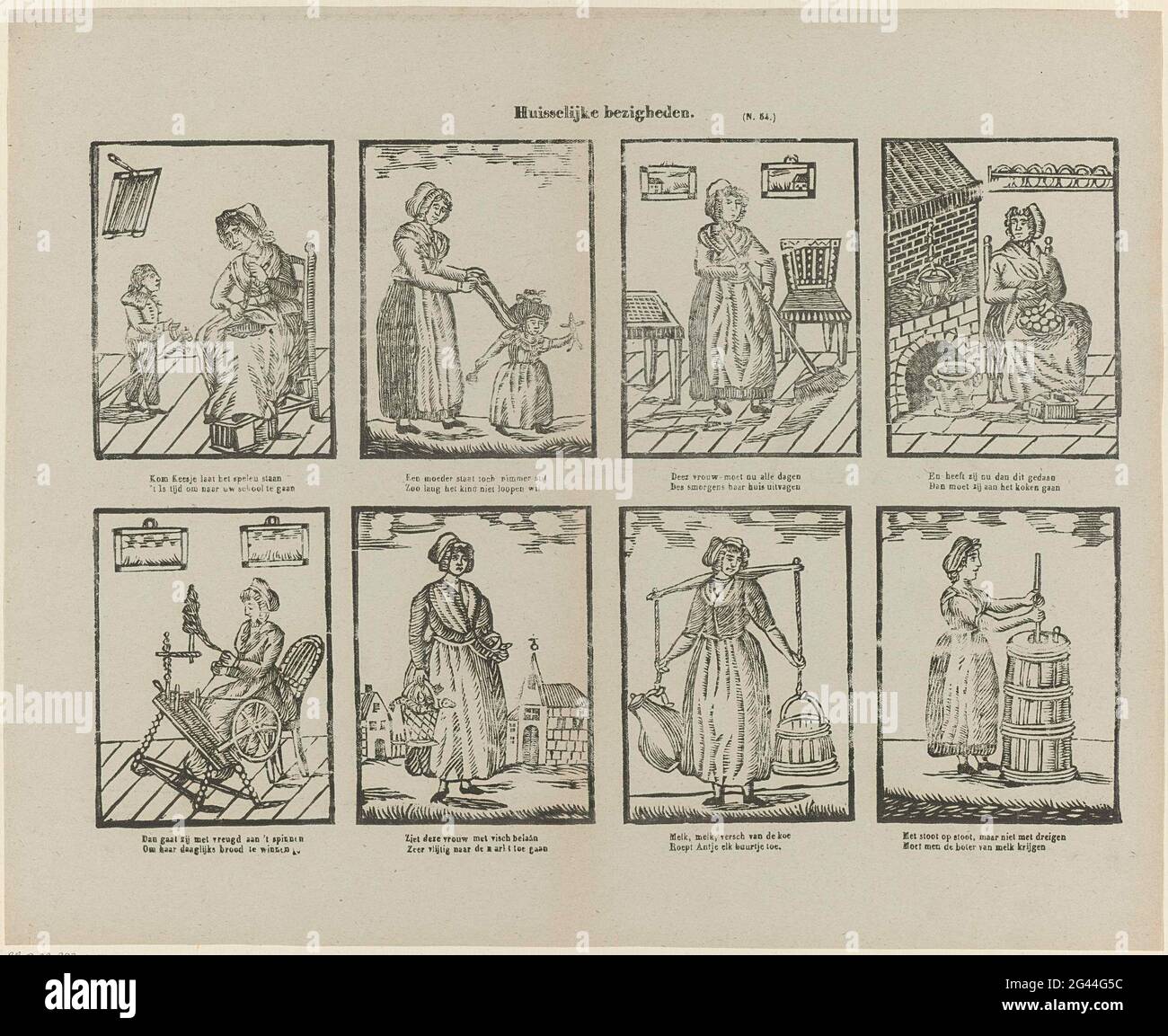 Domestic activities. Sheet with 8 performances of household activities ...