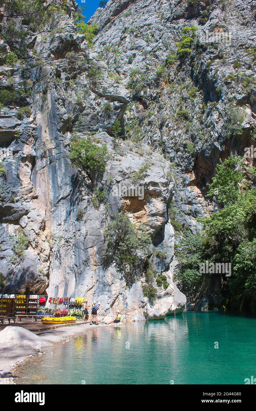 Trekking along the Lycian trail in the canyon of Harmony, near the town ...