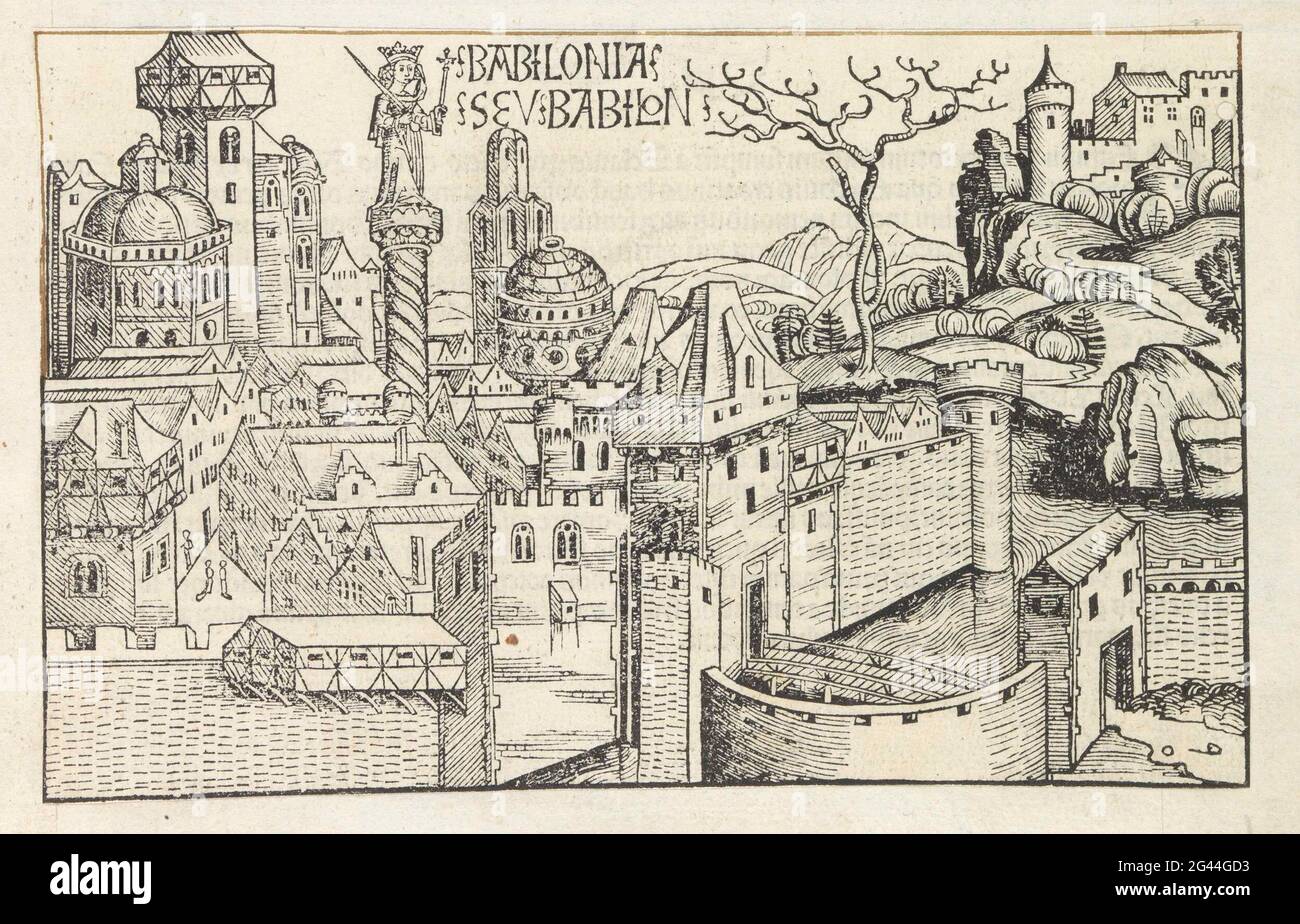 Face on Babylon; Babilonia Seu Babilon; Liber chronicarum. A face of ...