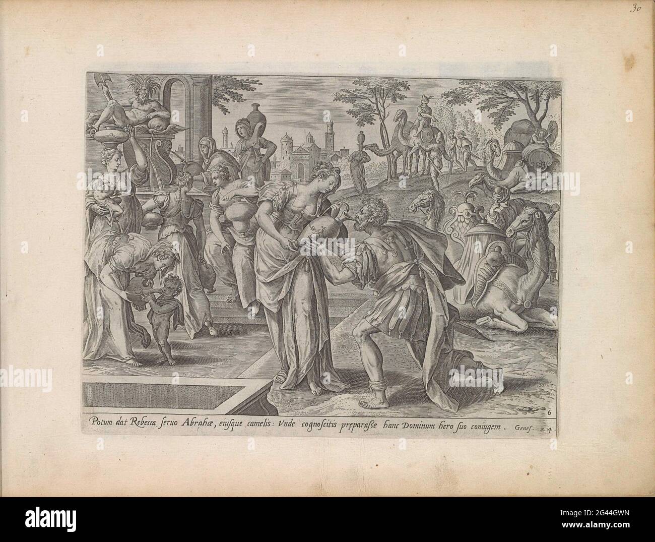 Eliezer and Rebekka; History of Abraham; Theatrum Biblicum Hoc Est ...