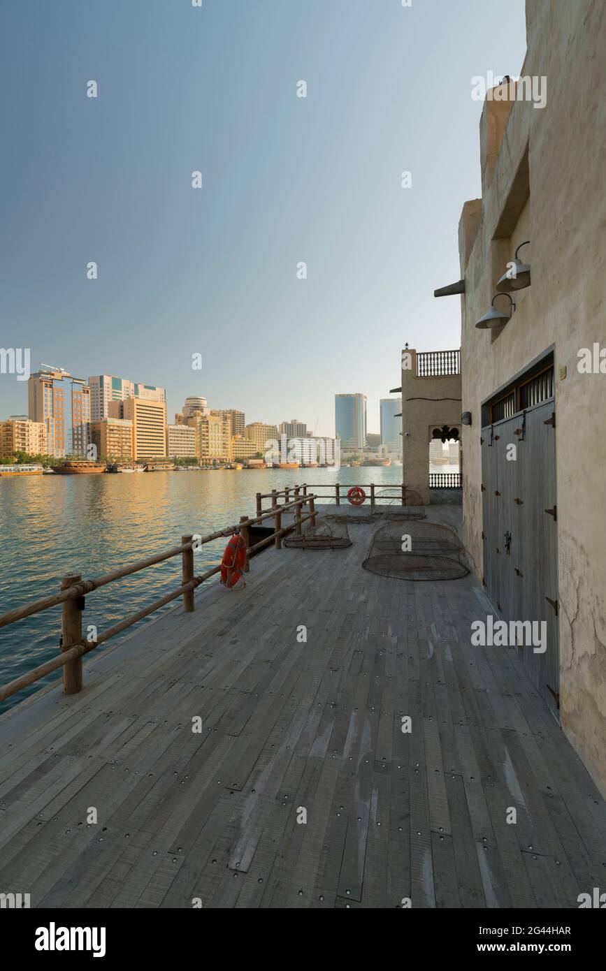 Al Seef district, Dubai Creek, Dubai, United Arab Emirates Stock Photo ...