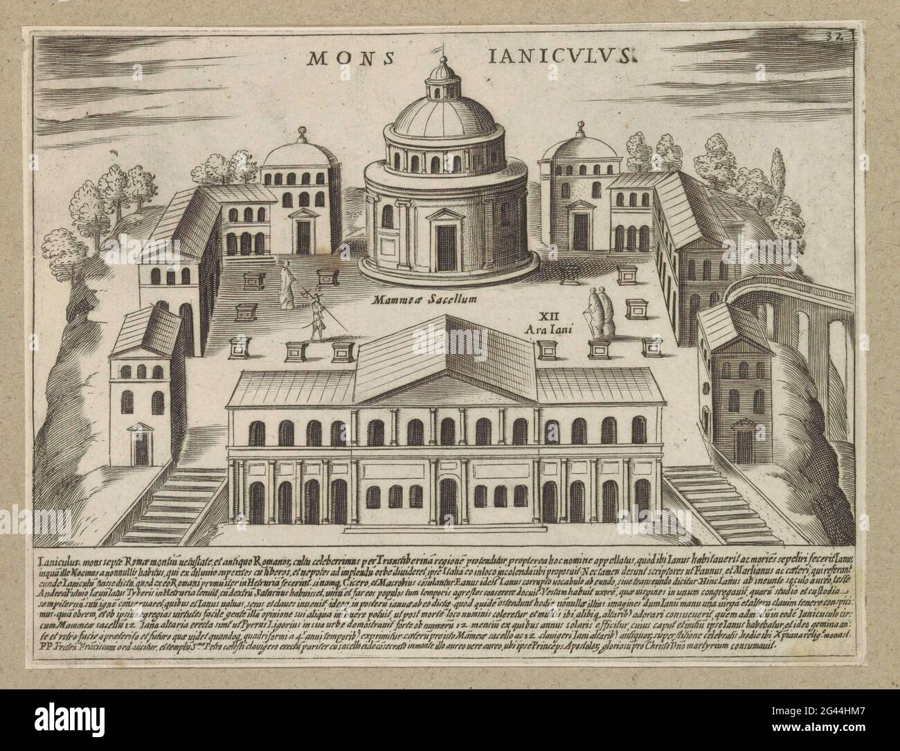 Buildings on the Janiculum in Rome; Mons Ianiculus; Antique monuments ...