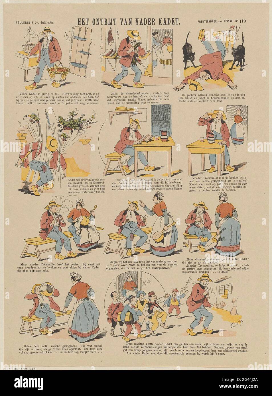 Father's Breakfast Cadet; Print print from the Epinal. Leaf with 11 ...
