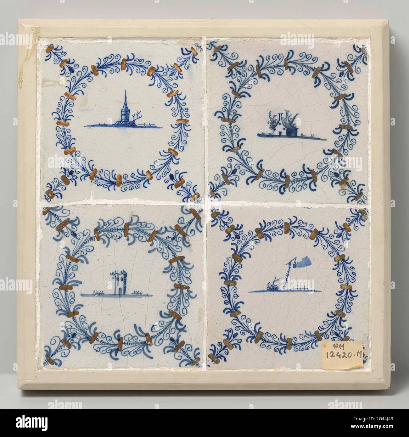 Field of four tiles. Field of 4 tiles (2 x 2) each with a multi-colored ...