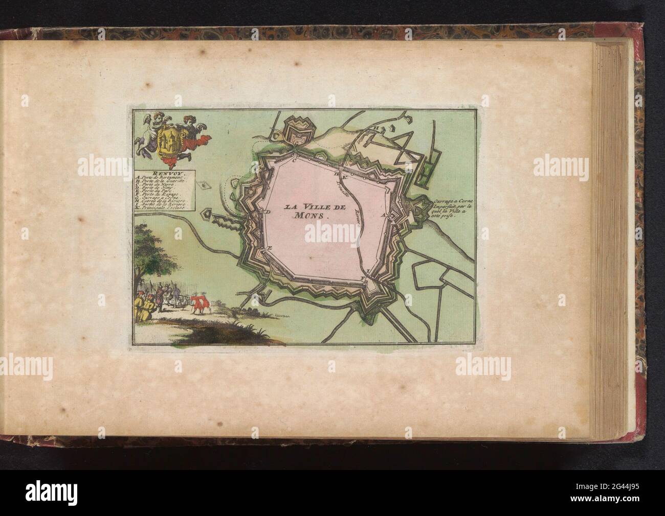 Map of Mons; La Ville de Mons. Map of the reinforcements around the ...