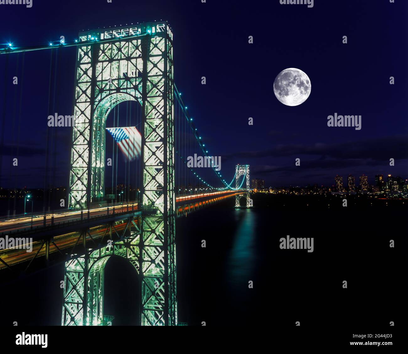 2006 HISTORICAL WORLDS LARGEST AMERICAN FLAG GEORGE WASHINGTON BRIDGE ...