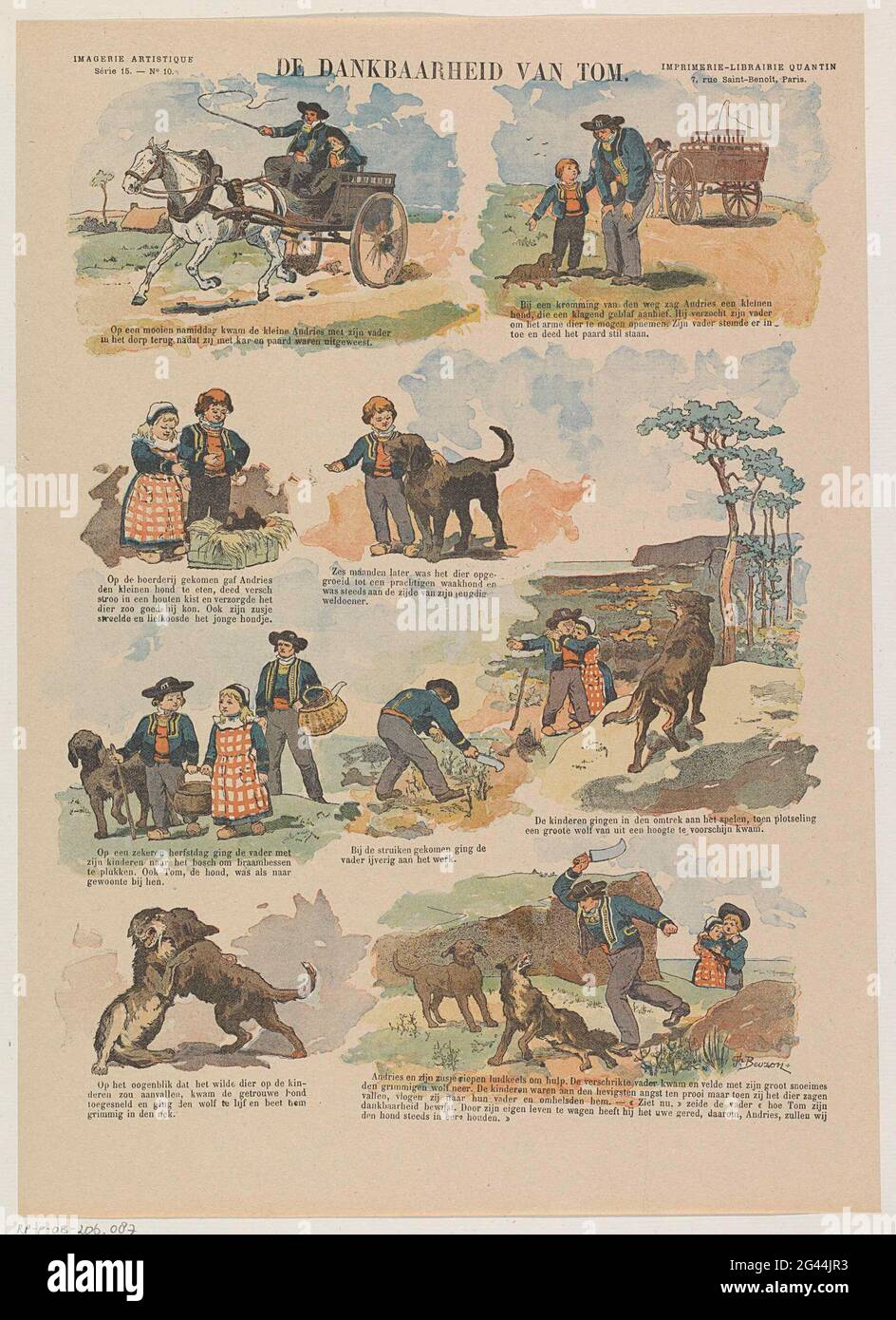 The gratitude of Tom; Imagerie Artistique / Série 15. Sheet with 9 ...