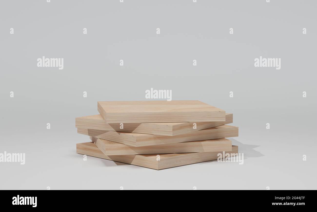 3D rendering. Wooden plank isolated on white background. Construction ...