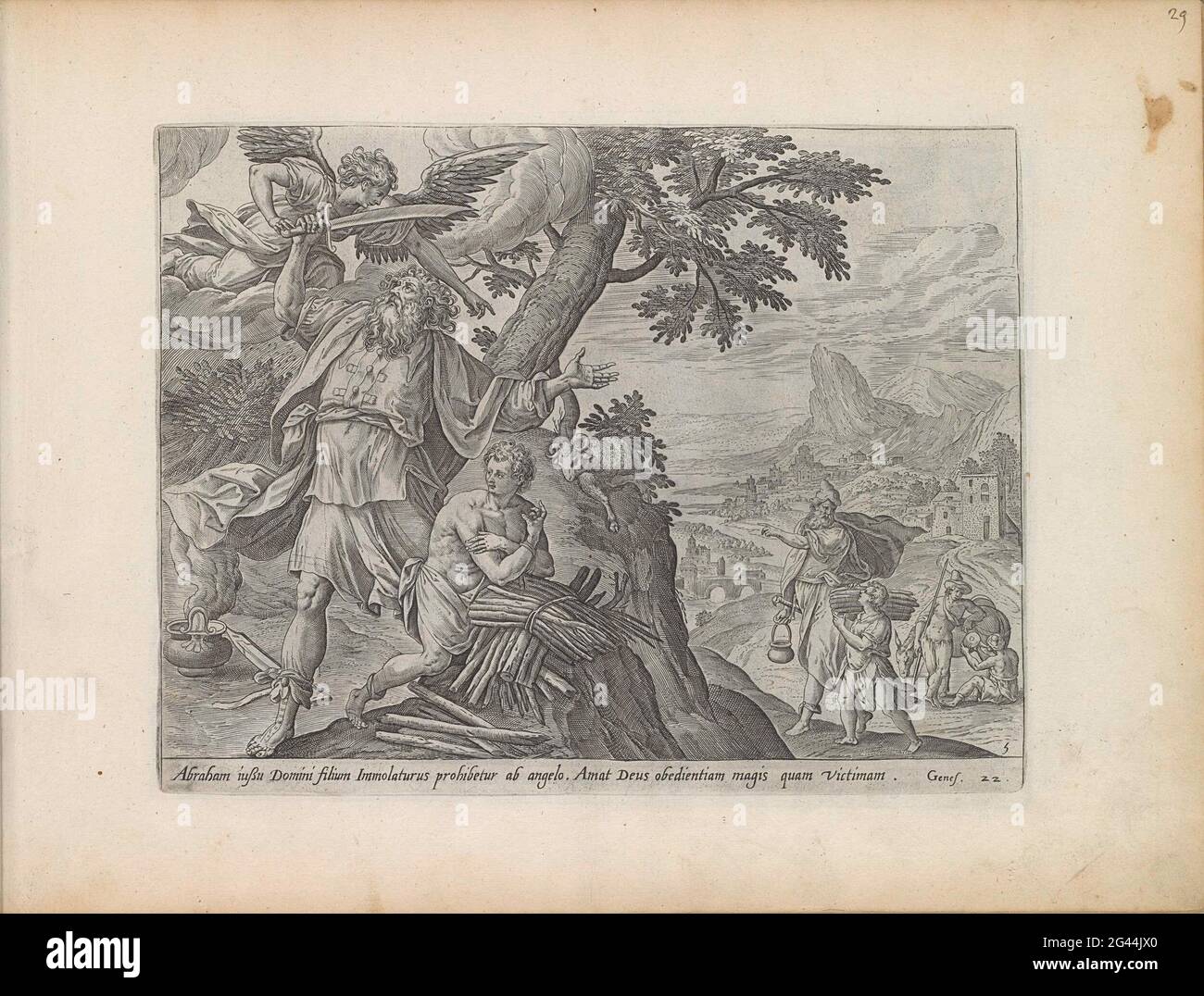 Angel prevents the sacrifice of isaac hi-res stock photography and ...