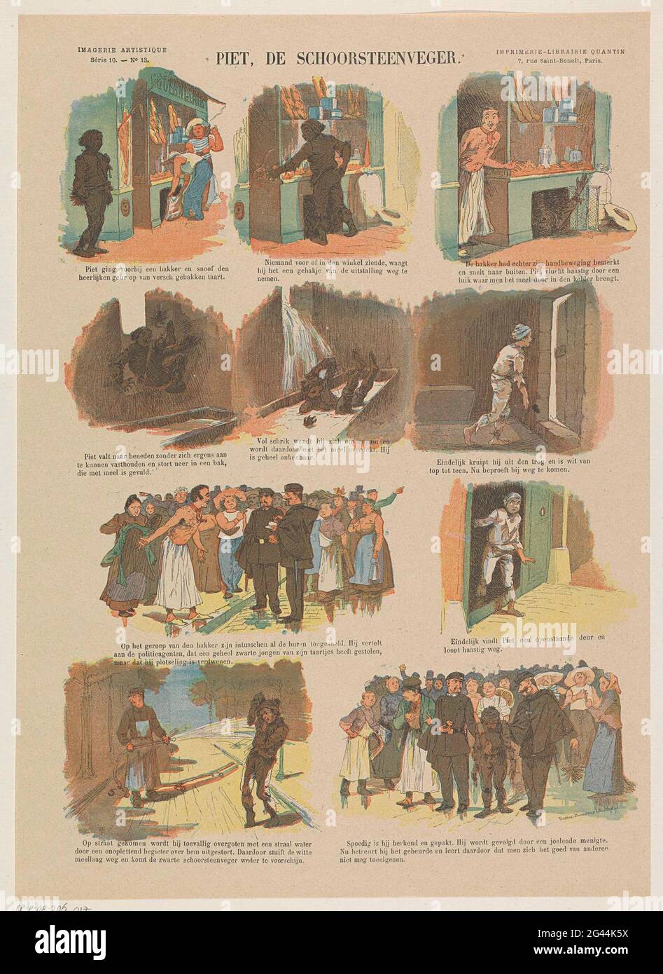 Piet, the chimney sweep; Imagerie Artistique / Série 10. Sheet with 11 ...