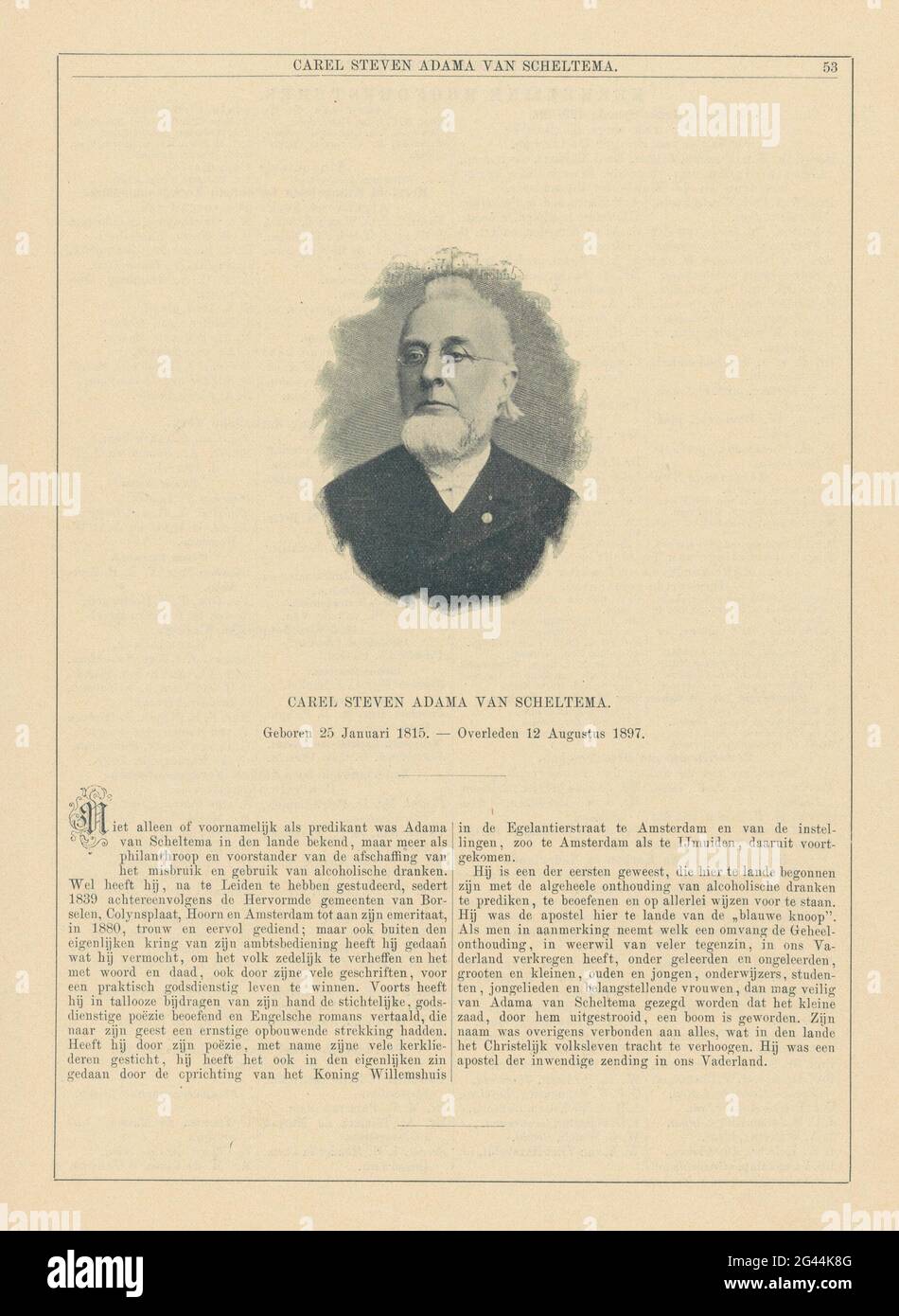 Portrait of Carel Steven Adama van Scheltema. Portrait of Carel Steven ...