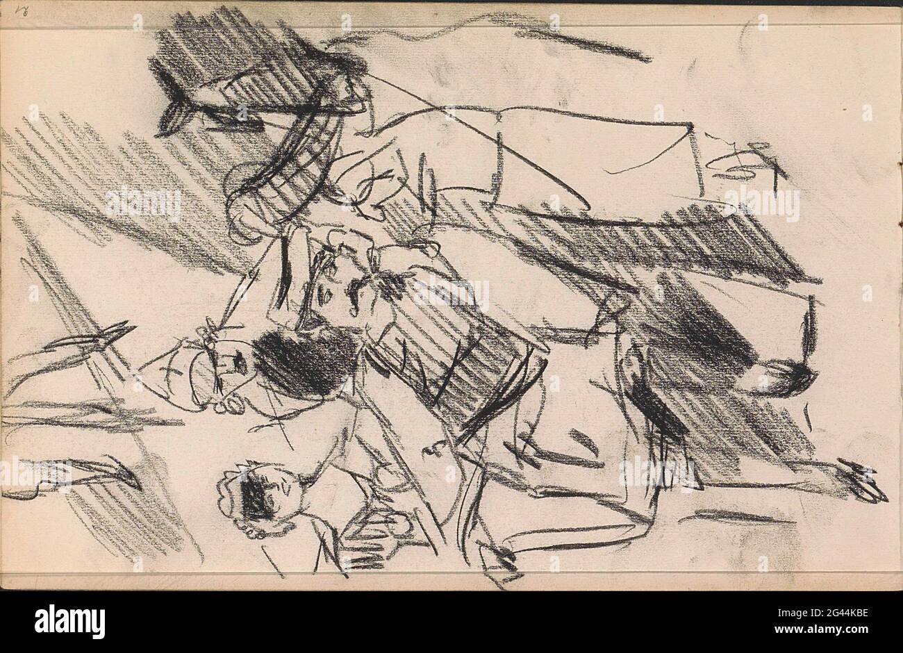 Group of declared figures, possible circus artists. Possible, among ...