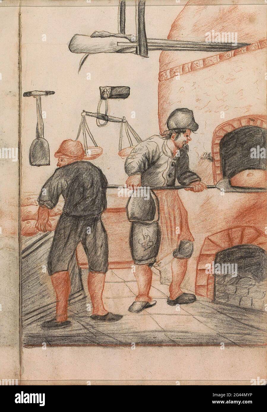 Baker. Leaf 45 Recto from a sketchbook with 91 sheets Stock Photo - Alamy