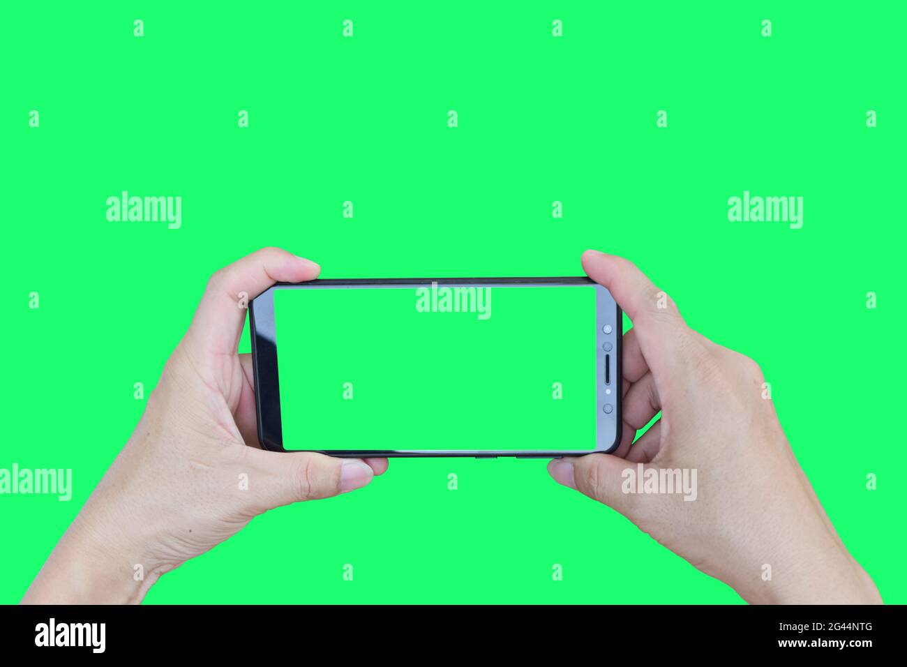 Hand telephone green screen hi-res stock photography and images - Alamy
