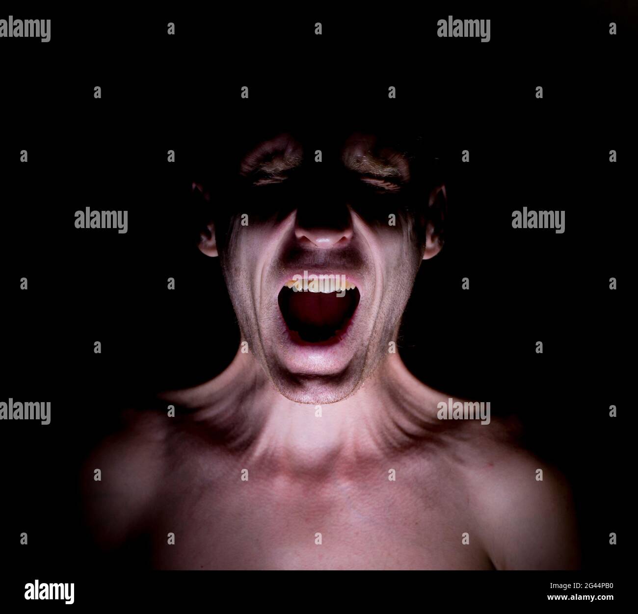 Portrait angry man screaming isolated hi-res stock photography and ...