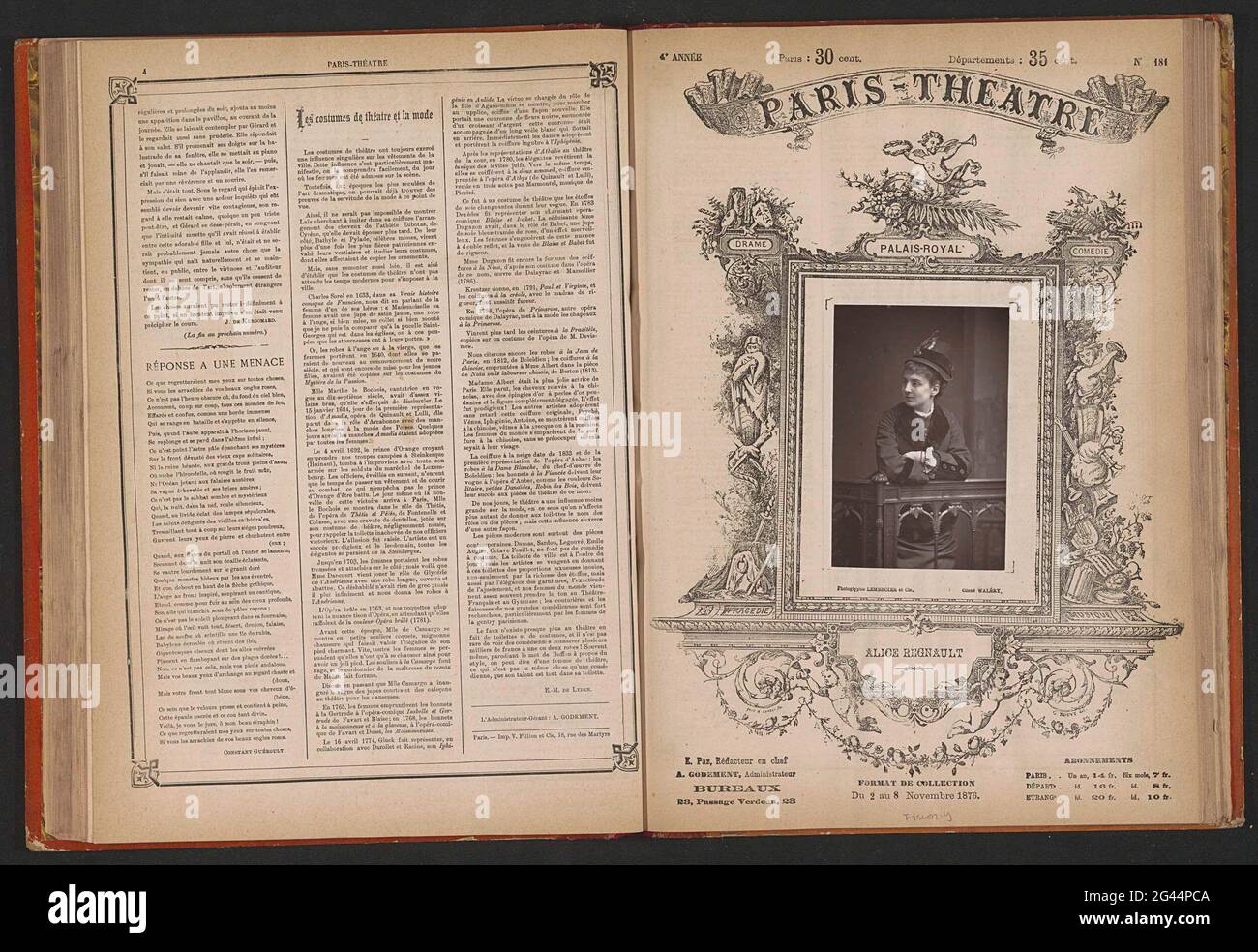 Portret van Alice Regnault; Alice Regnault Stock Photo - Alamy