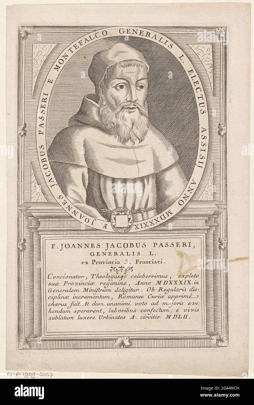 Portrait of Juan Jaime Passeri, 50th Minister General of the Franciscan ...