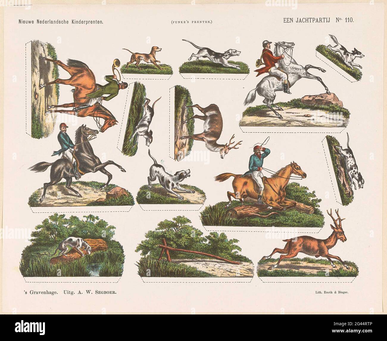 A hunting party; New Dutch childrens prints; Funke's prints. Leaf with ...