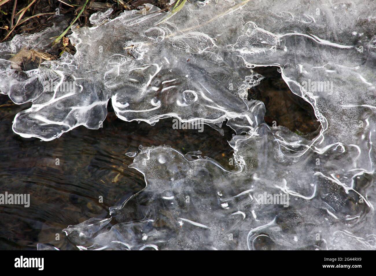 Ice crystals grow over a small brook during permafrost Stock Photo - Alamy